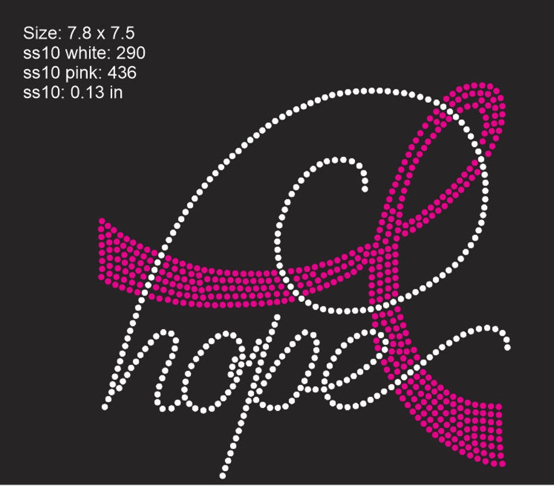 Hope Cursive Ribbon Cancer Awareness Instant Download | Rhinestone ...