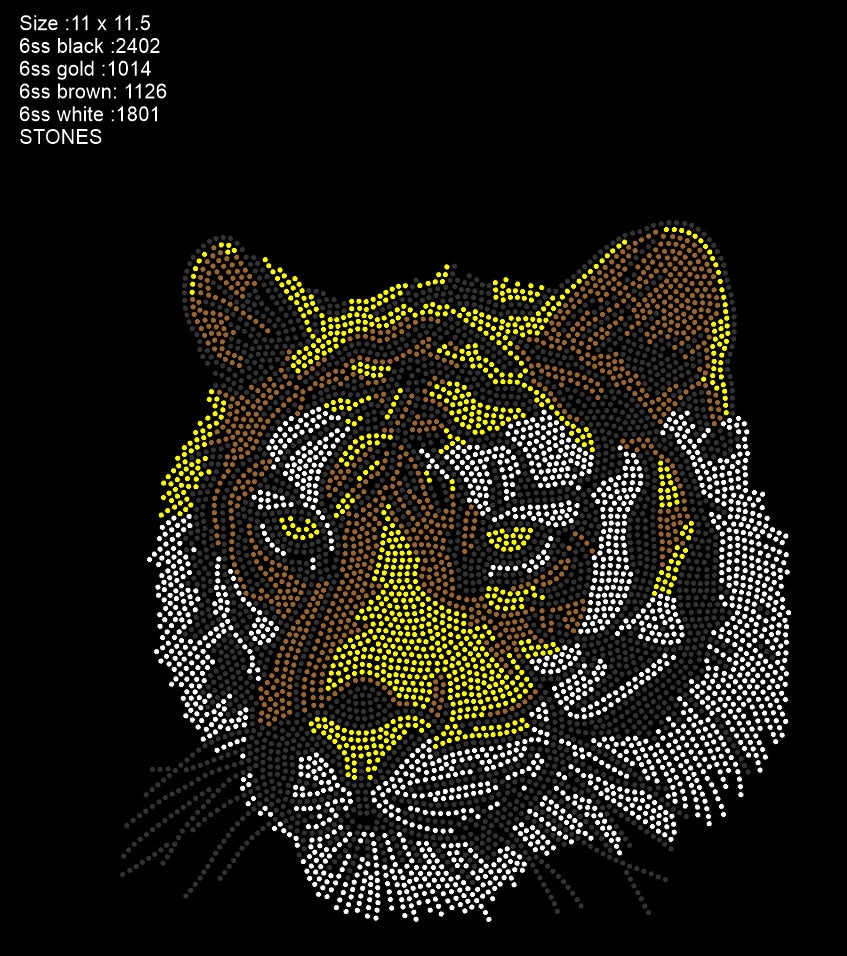 Colorful Tiger Rhinestone SVG Design - Etsy