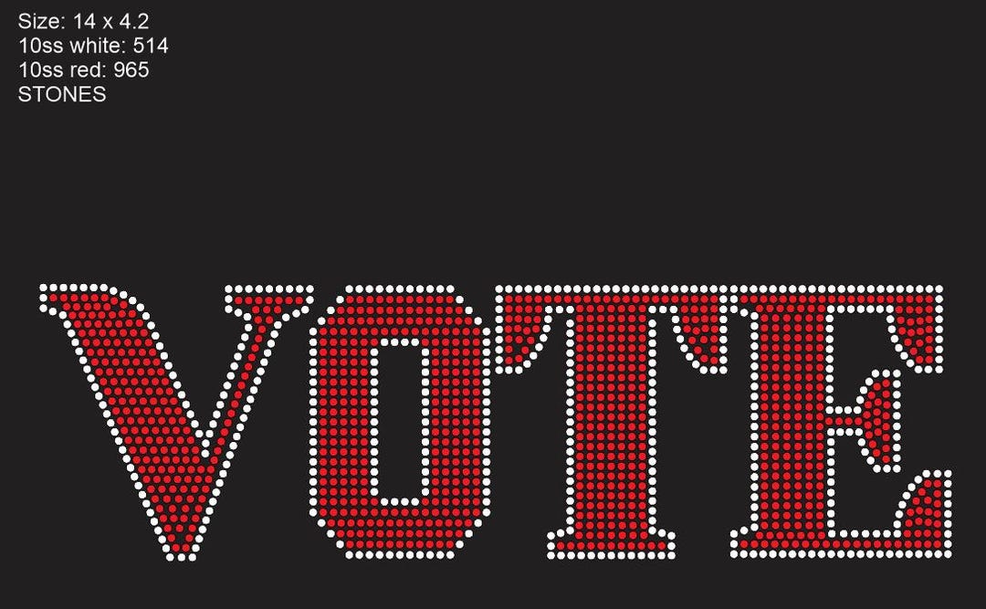 Vote SVG Instant Download Rhinestone Template - Etsy