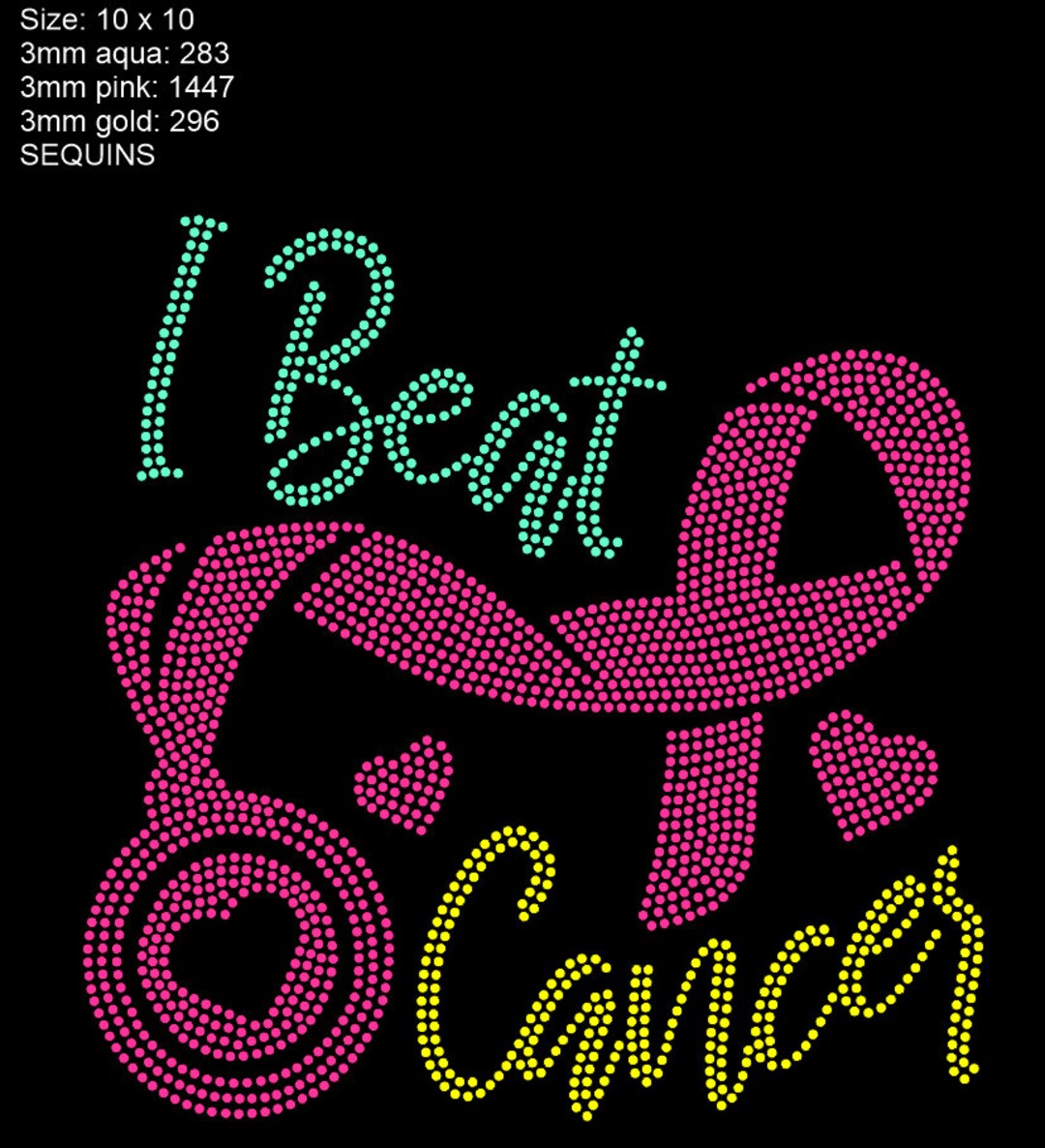 I Beat Cancer Sequin Designs PLT Files Downloadable Files - Etsy