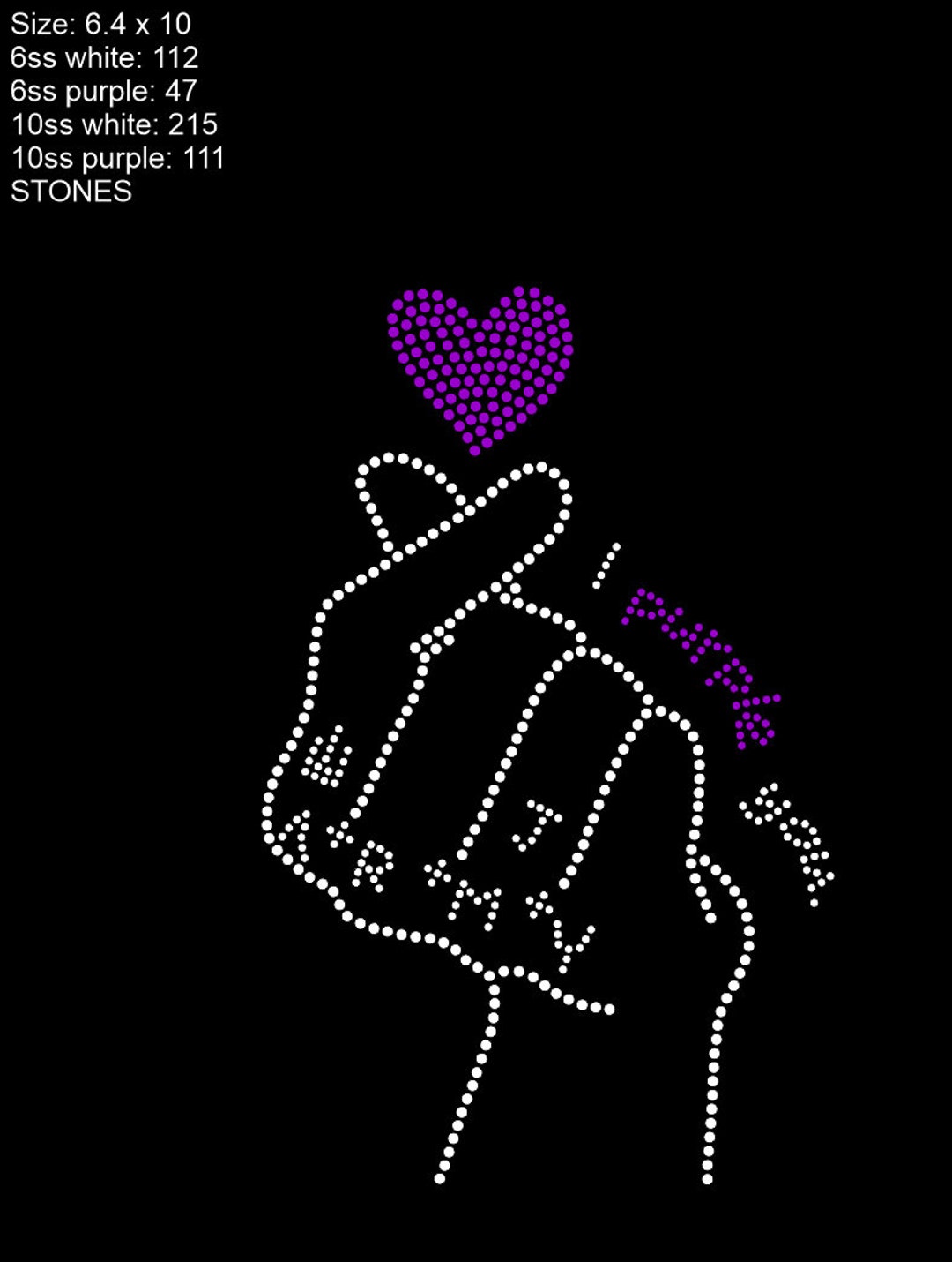 Instant Download SVG Rhinestone Template Jungkook's Hand BTS - Etsy