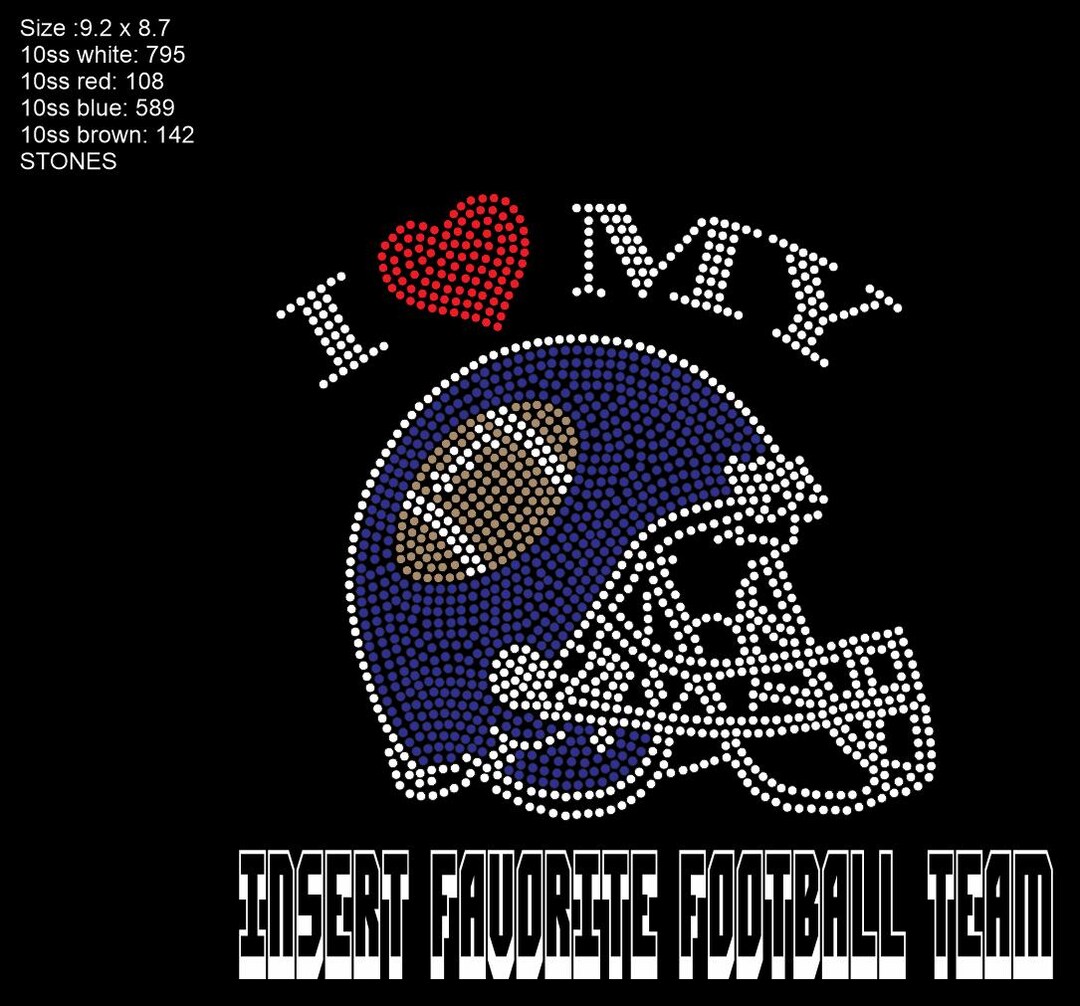 Instant Download SVG Rhinestone Template I Love - Etsy