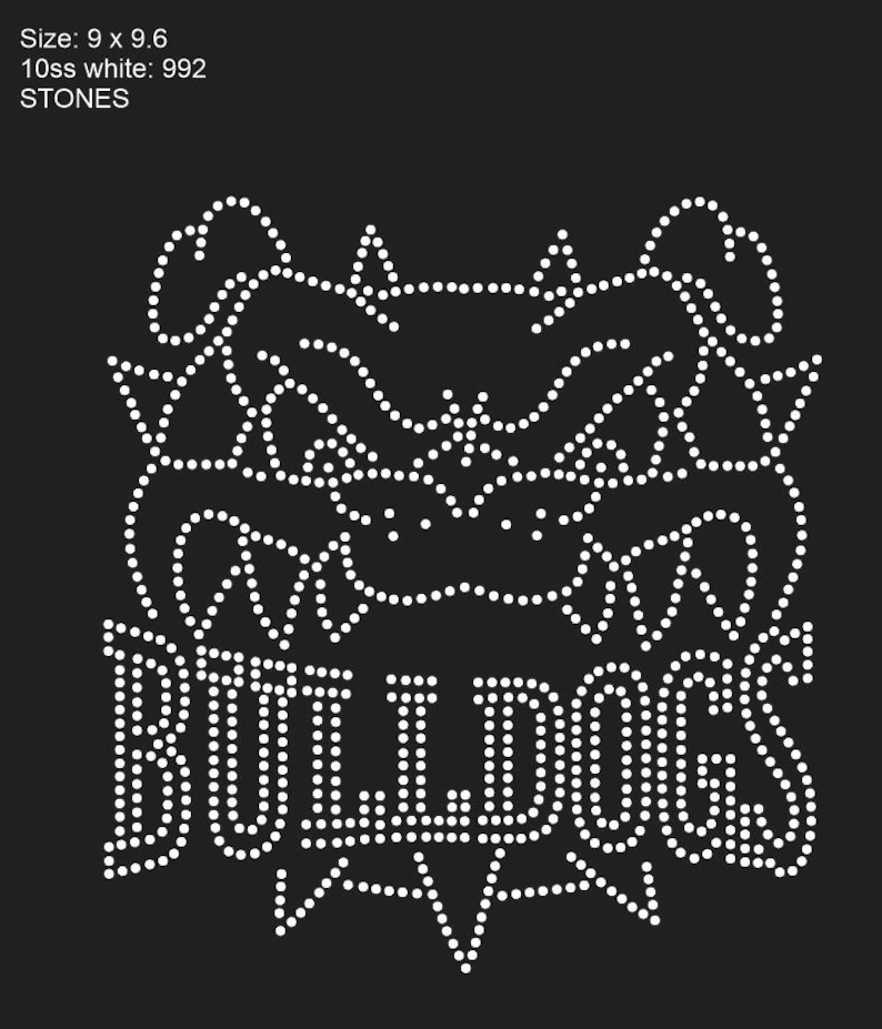 Rhinestone Template Instant Download SVG Bulldog Mascot - Etsy