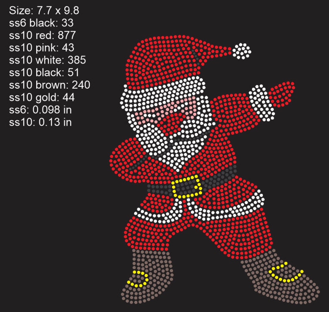 Santa Dab | Svg Rhinestone Digital Download File - Etsy