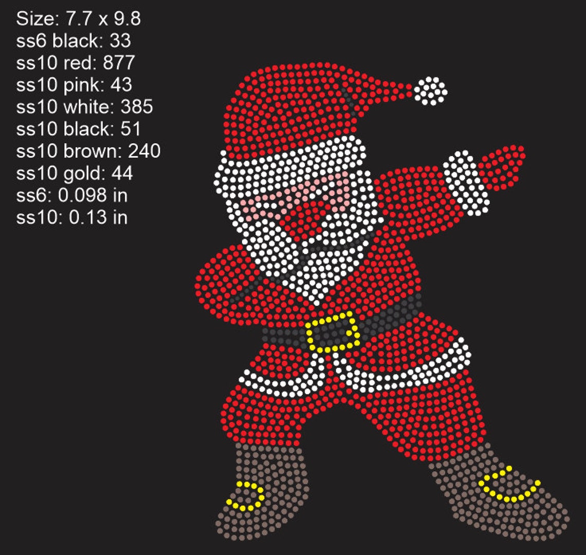 Santa Dab | Svg Rhinestone Digital Download File - Etsy