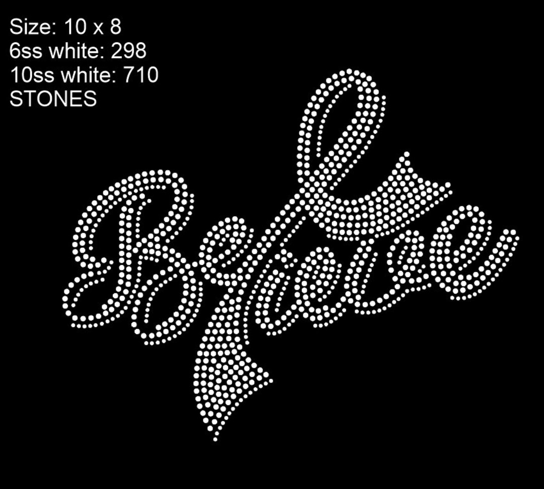 Believe Rhinestone SVG Design - Etsy