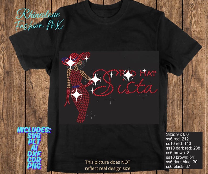 Red Hat Sista SVG Rhinestone Design - Etsy