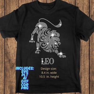 Leo Zodiac Rhinestone Template SVG – Astrology Hotfix SS10 Design ...
