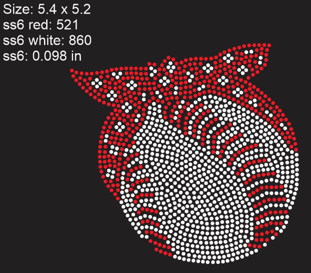 Baseball Ball Design Rhinestone Template - Etsy