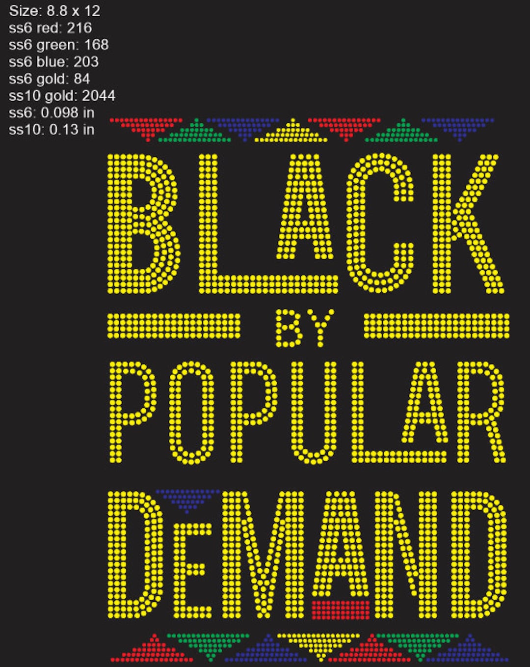 Black by Popular Demand SVG Rhinestone Template - Etsy