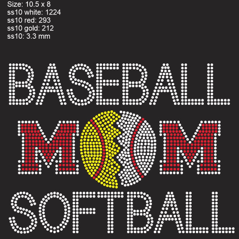 Softball Rhinestone - Etsy