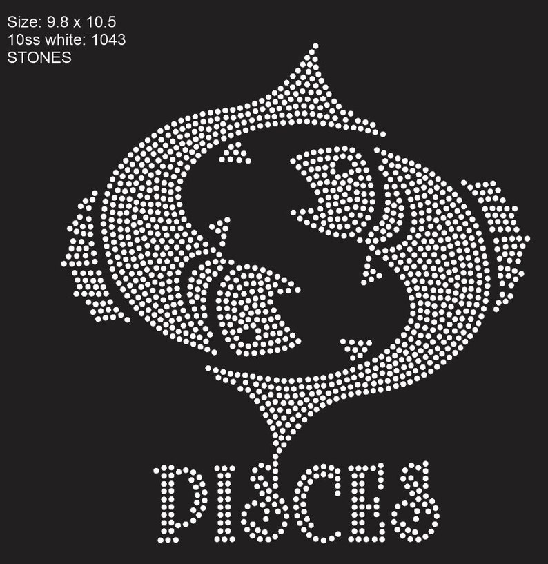 Pisces Rhinestone SVG, Zodiac Bling Shirt Design, Astrology Rhinestone ...
