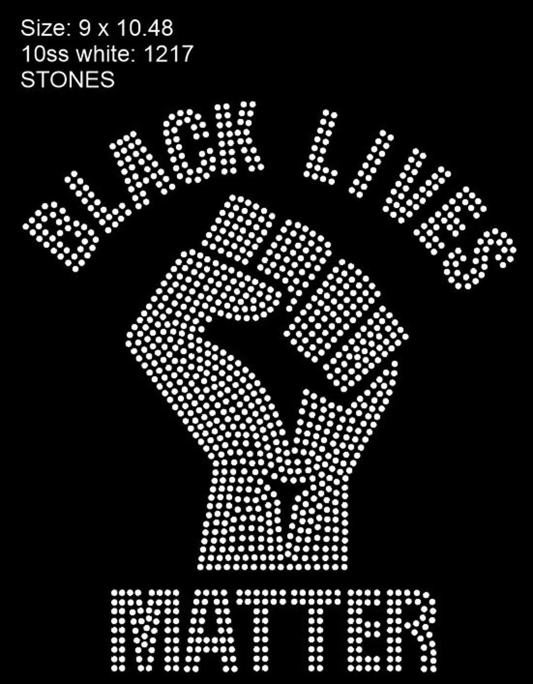 BLM Fist SVG Rhinestone Template - Etsy