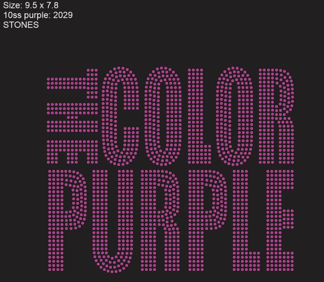 Instant Download SVG Rhinestone Template the Color Purple Wording - Etsy