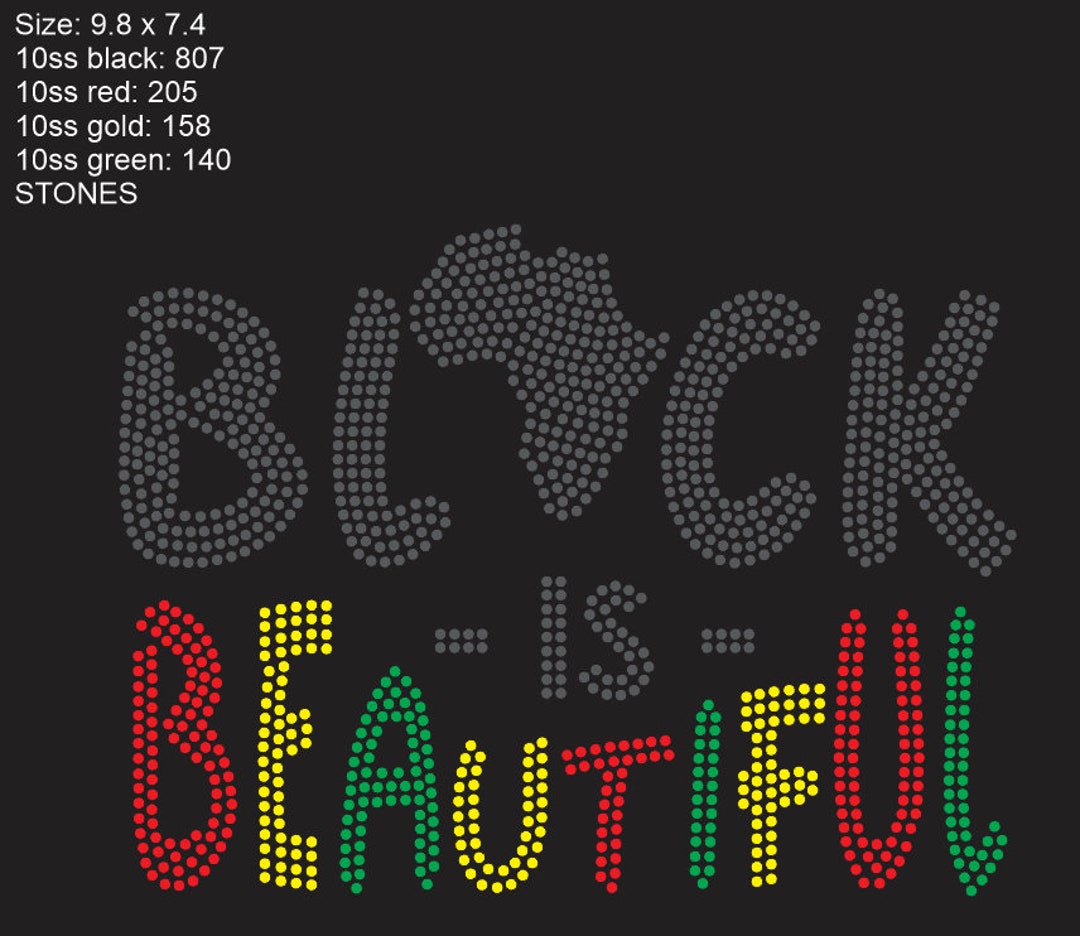 Black is Beautiful Instant Download Template SVG Rhinestones - Etsy