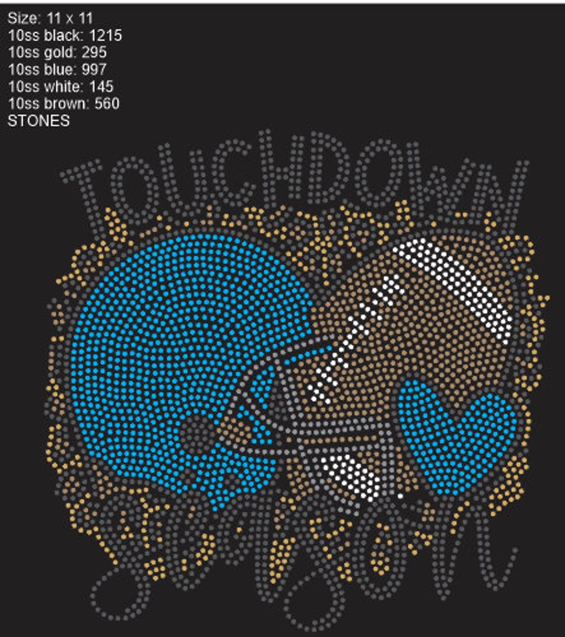Instant Download SVG Rhinestone Template Touchdown Season 10ss - Etsy