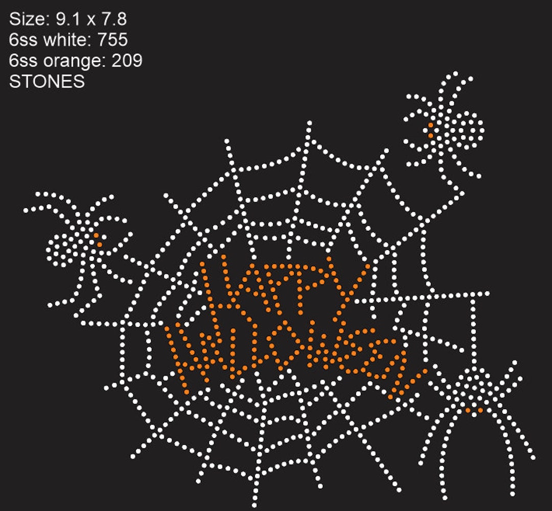 Instant Download Happy Halloween Spiders Rhinestone Template SVG - Etsy