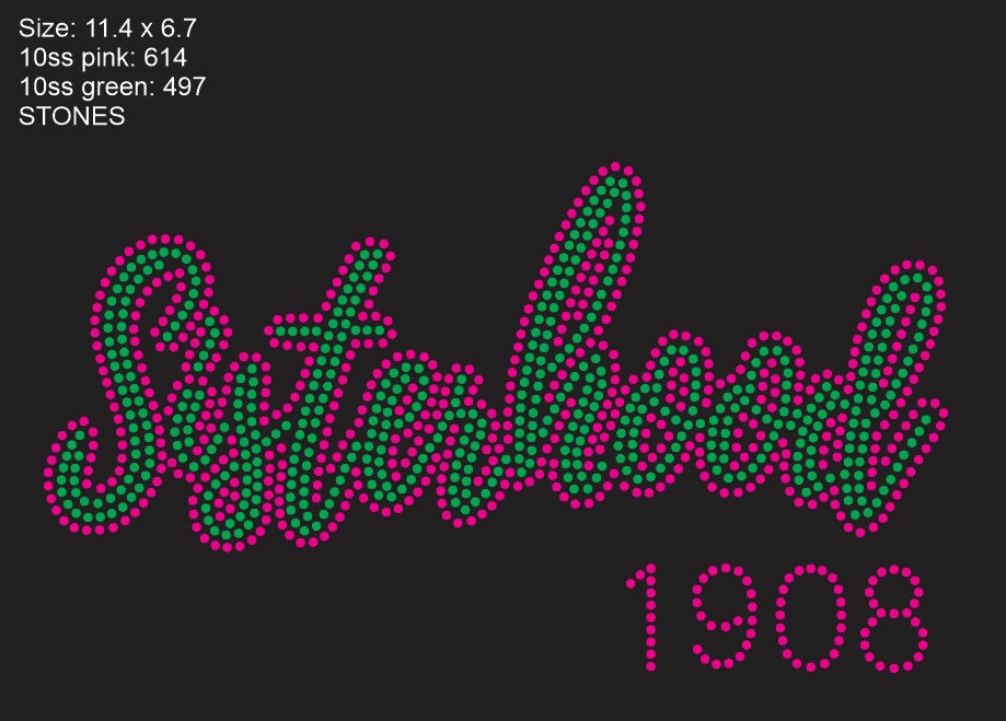 Sisterhood 1908 AKA SVG Rhinestone Template - Etsy