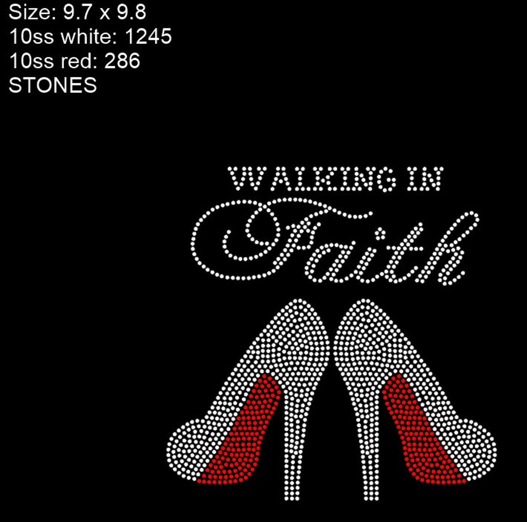 Walking in Faith Heels SVG Instant Download Rhinestone Template - Etsy