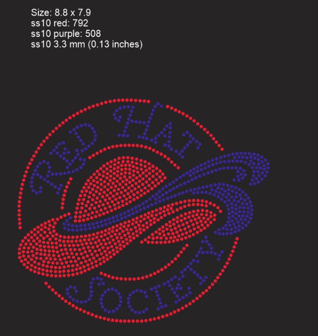 Red Hat Society SVG Rhinestone Design - Etsy