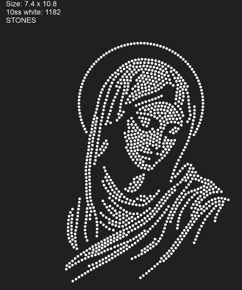 Virgin Mary Stencil Portrait SVG Rhinestone Template - Etsy