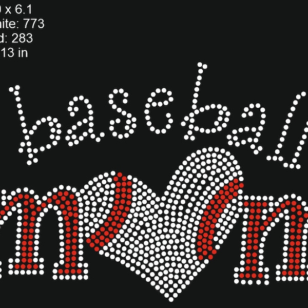 Baseball Mom Rhinestone Template - Etsy
