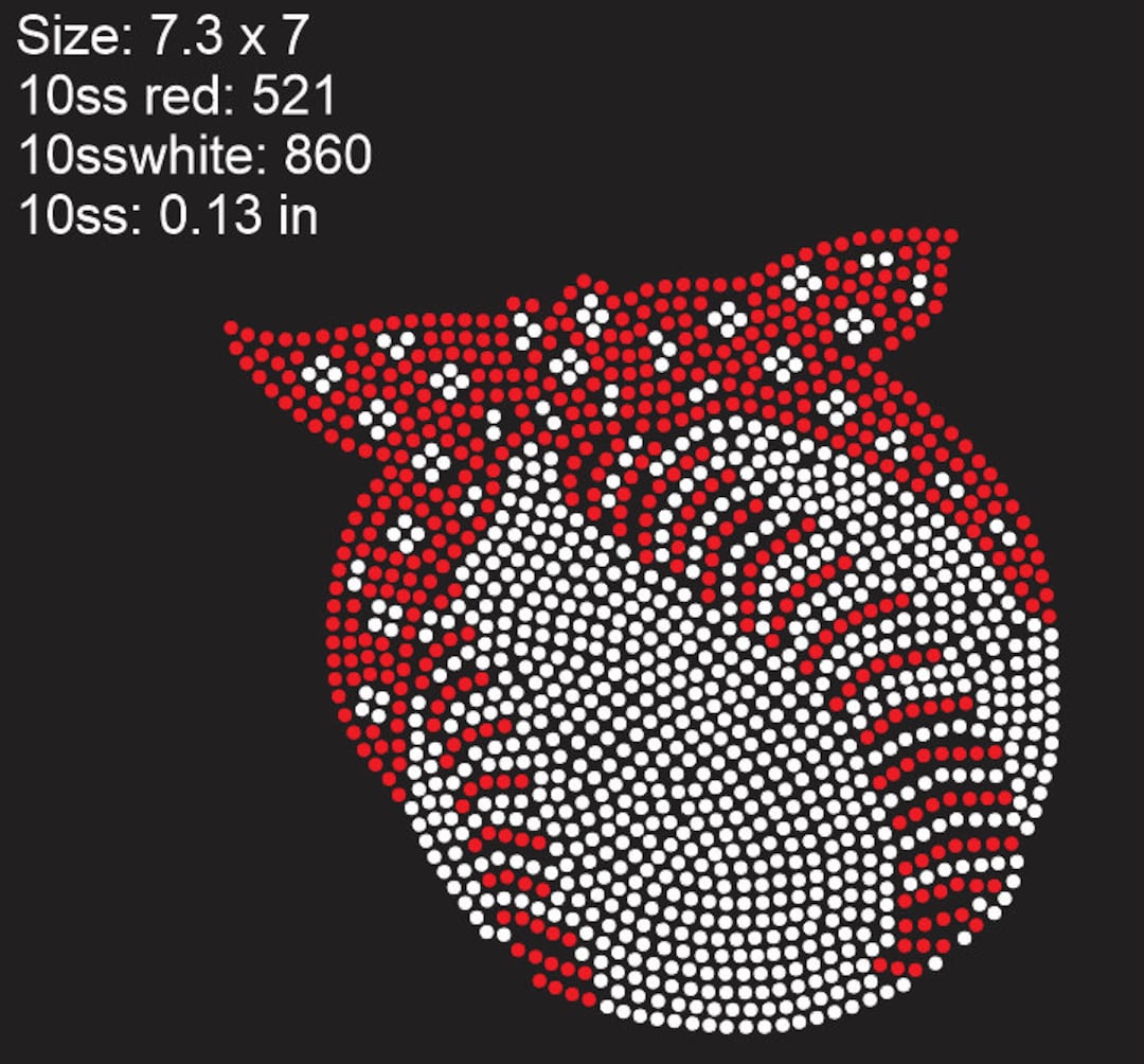 Rhinestone Template SVG Instant Download Baseball Bandana 7 In - Etsy