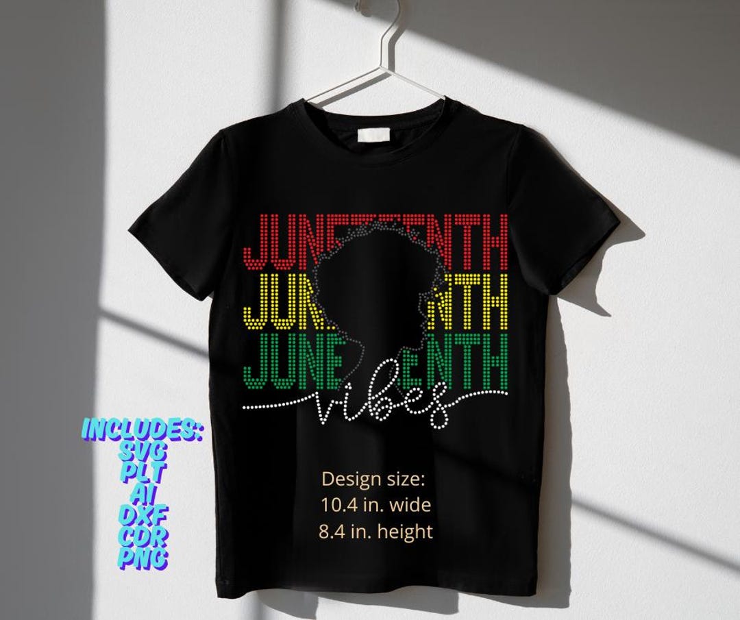 Juneteenth Vibes Rhinestone Template: Lady Silhouette SVG (digital ...