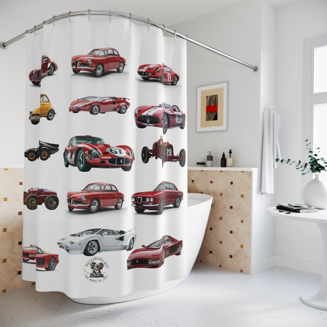 Italian Classic Sports Cars, Shower Curtain, Limited Edition, Unique ...
