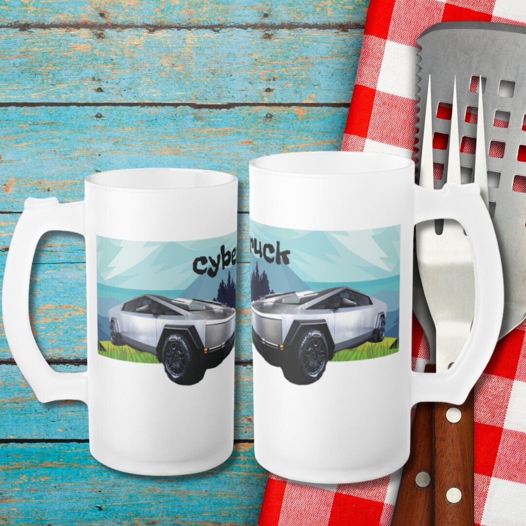 2024 Tesla Cybertruck, Frosted Glass Beer Mug, Fathers Day Gift, Gift ...