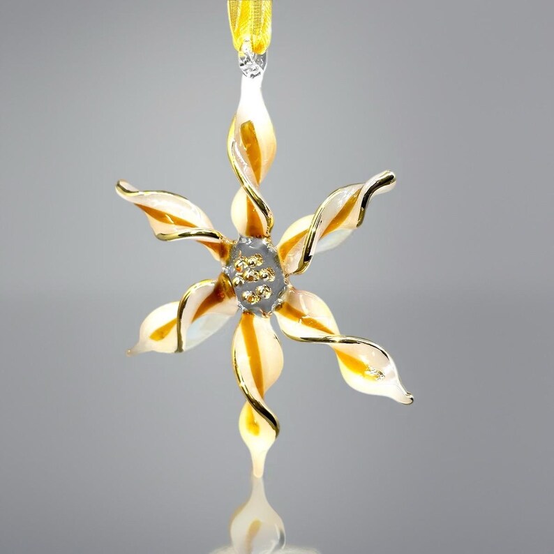 Spiral Star Glass Ornament Multi Color - Egyptian Handblown Christmas ...