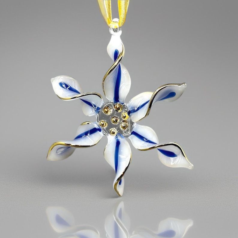 Spiral Star Glass Ornament Multi Color - Egyptian Handblown Christmas ...