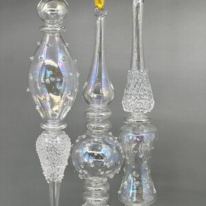 Egyptian Long Mouth Blown Iridescent Glass Scepter, Set of 3 Christmas ...