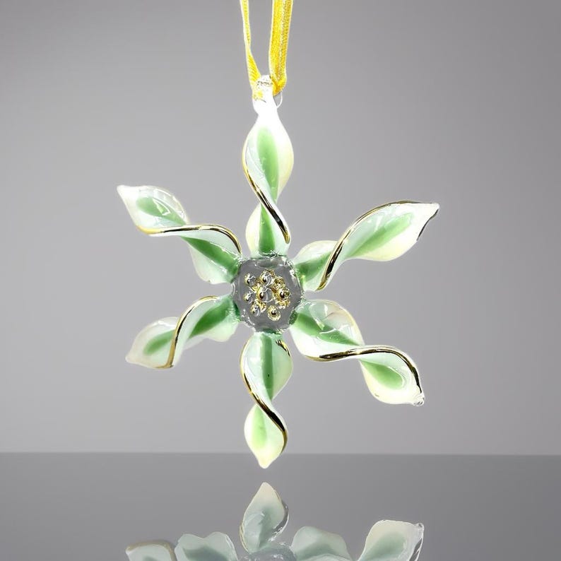 Spiral Star Glass Ornament Multi Color - Egyptian Handblown Christmas ...