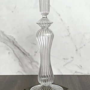 Egyptian Hand Blown Sphere W/ Curved Shape Swirl Glass Candle Stick ...