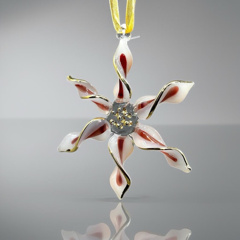 Spiral Star Glass Ornament Multi Color - Egyptian Handblown Christmas ...