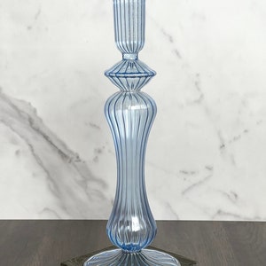 Egyptian Hand Blown Sphere W/ Curved Shape Swirl Glass Candle Stick ...