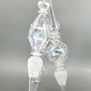 Egyptian Long Mouth Blown Iridescent Glass Scepter, Set of 3 Christmas ...