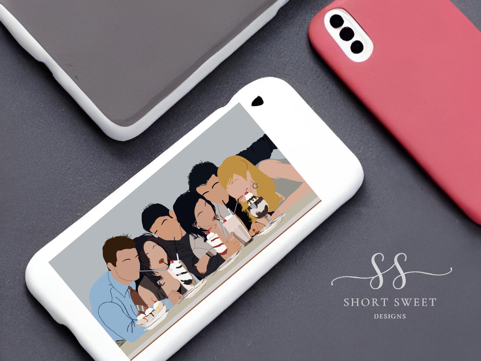 Friends Cast- Milkshake Silhouette, Clipart, Decal, Vector- Digital ...