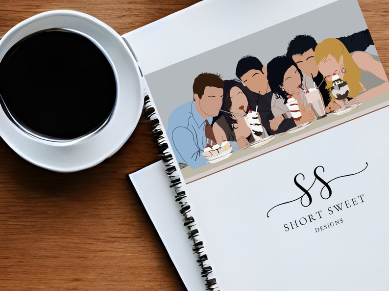 Friends Cast Milkshake Silhouette Clipart Decal Vector - Etsy