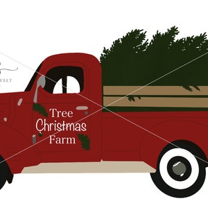 Christmas Tree Truck Clipart, Decal, Vector Digital Download, PNG, JPEG ...