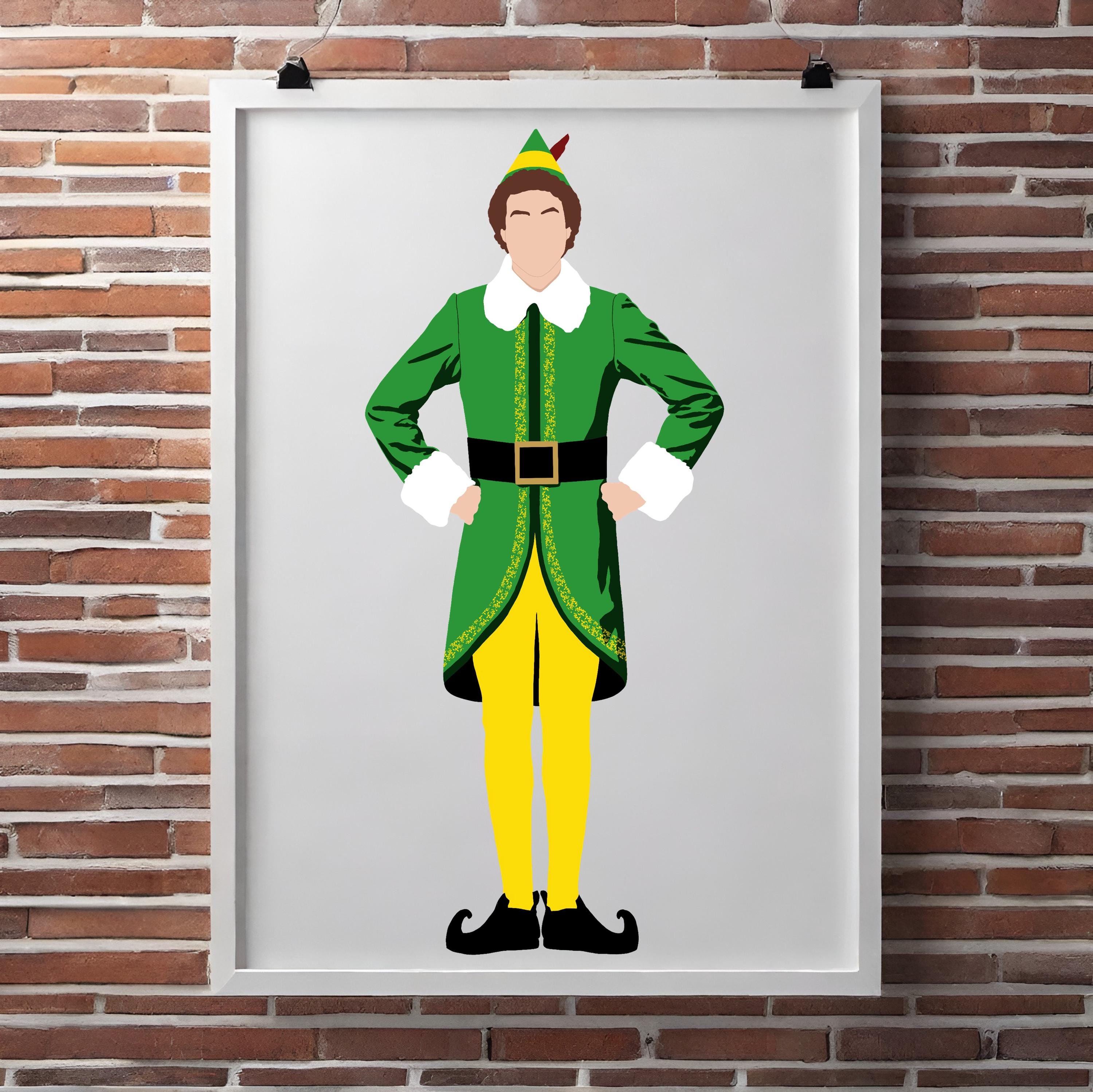 Buddy the Elf Standing- Christmas Silhouette, Clipart, Decal, Vector ...