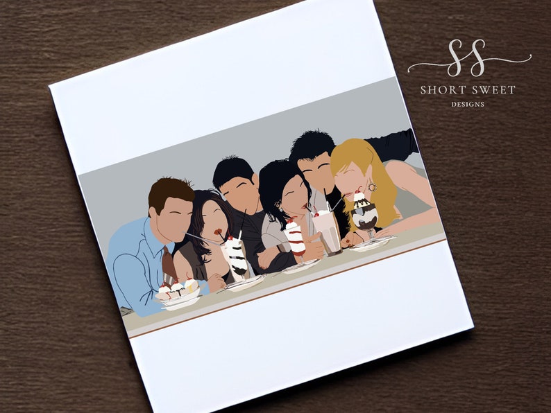 Friends Cast- Milkshake Silhouette, Clipart, Decal, Vector- Digital ...