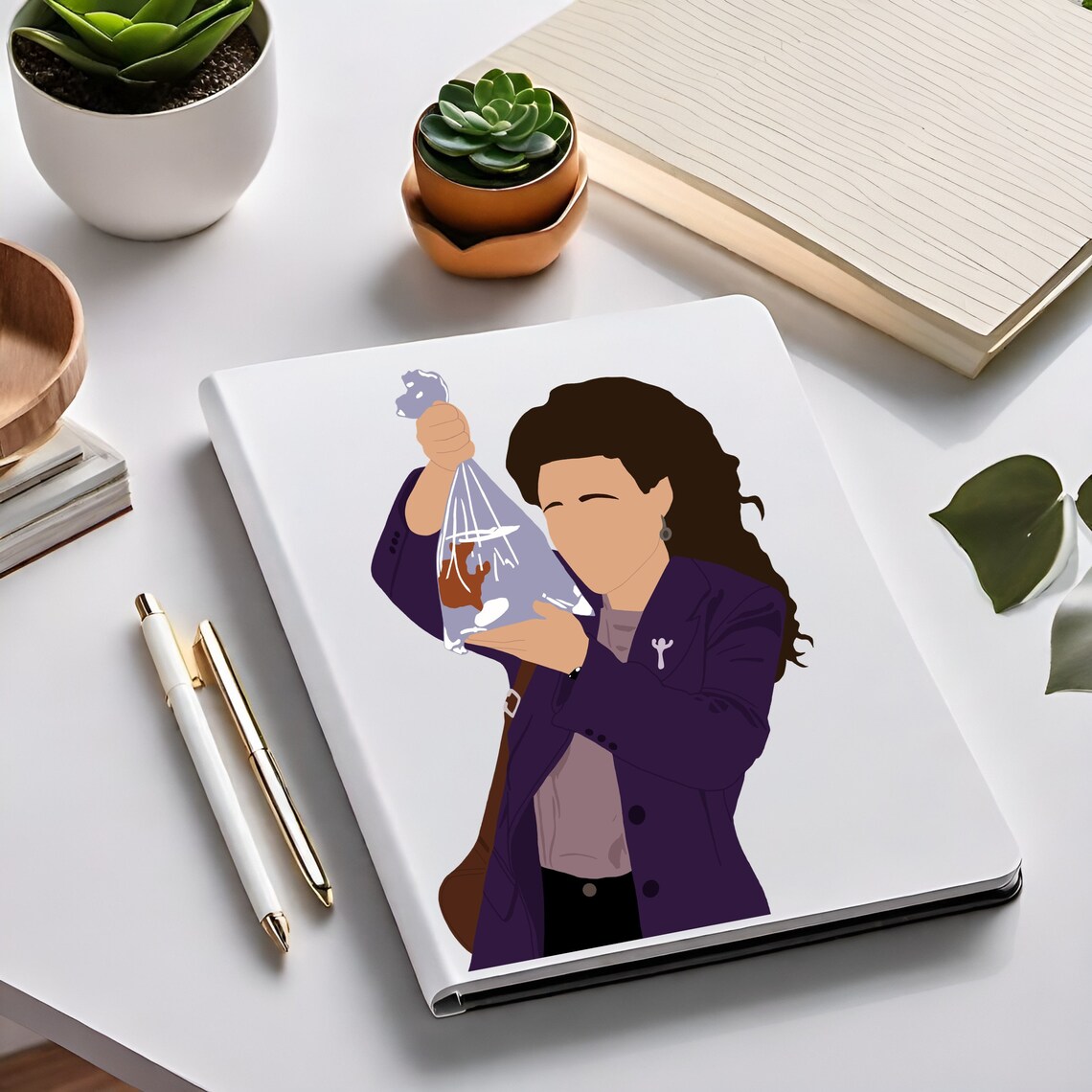 Elaine With Fish Silhouette – Seinfeld Vector Clipart (digital Download ...