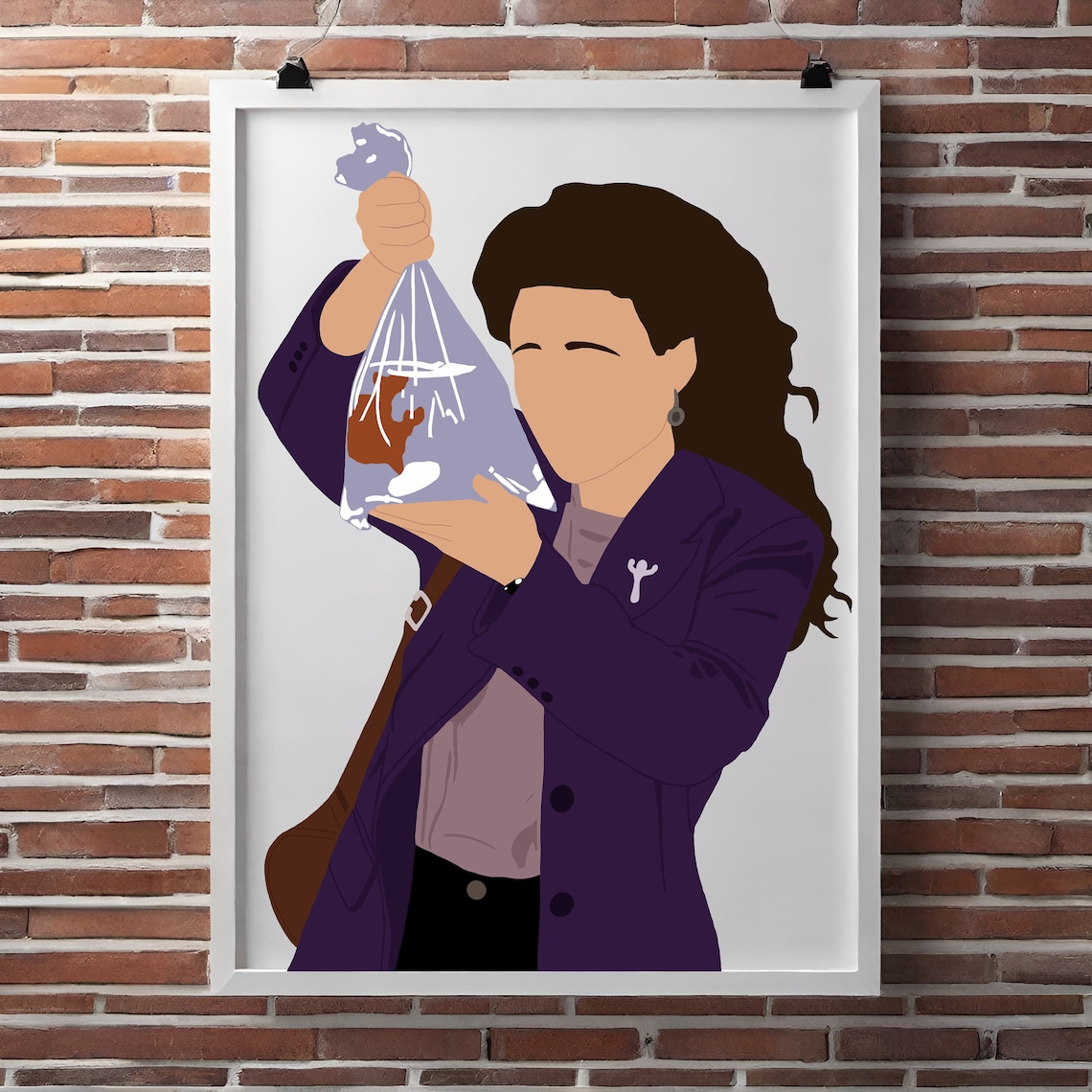 Elaine With Fish Silhouette – Seinfeld Vector Clipart (digital Download ...