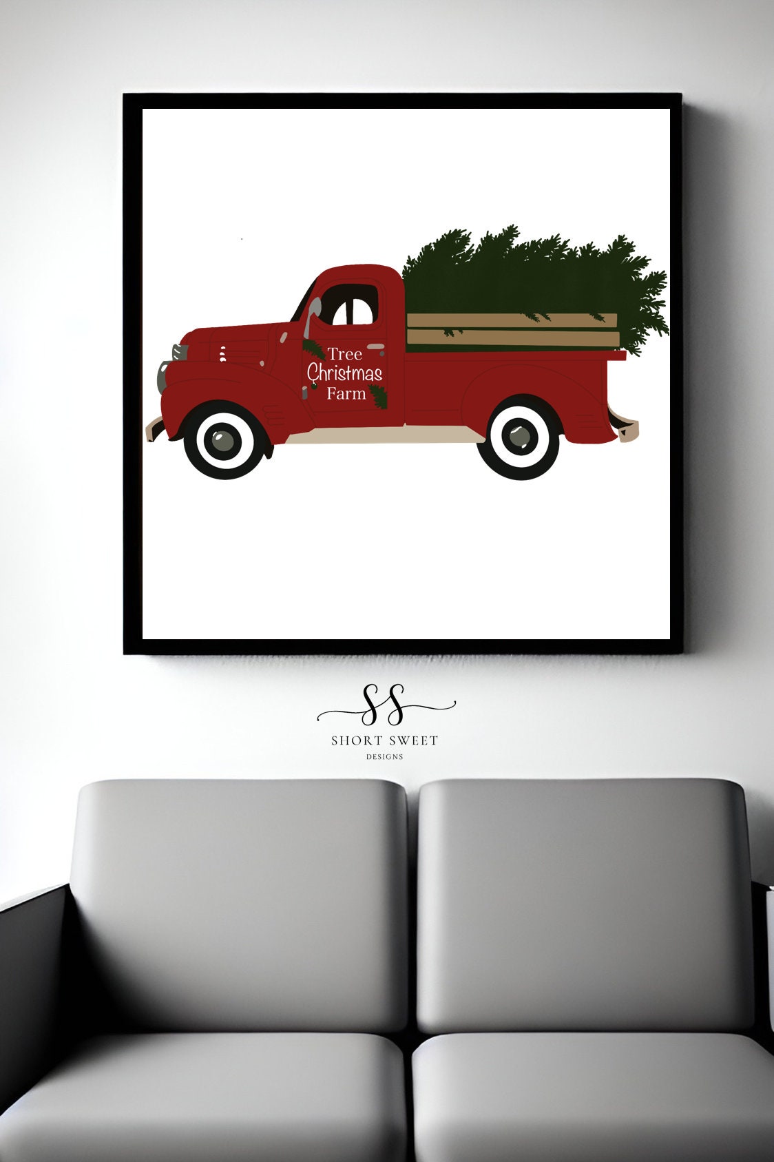 Christmas Tree Truck Clipart Decal Vector Digital Download - Etsy