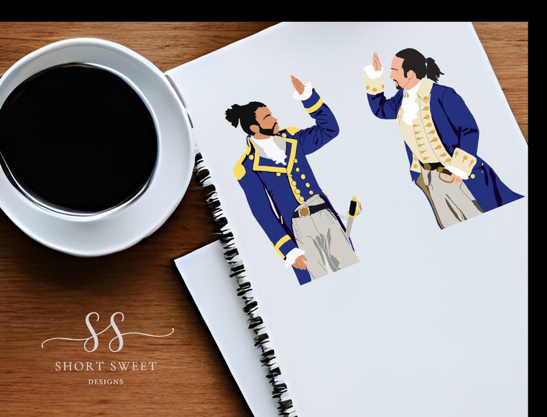 Hamilton and Lafayette Silhouette, Clipart, Decal, Vector- Digital Art ...