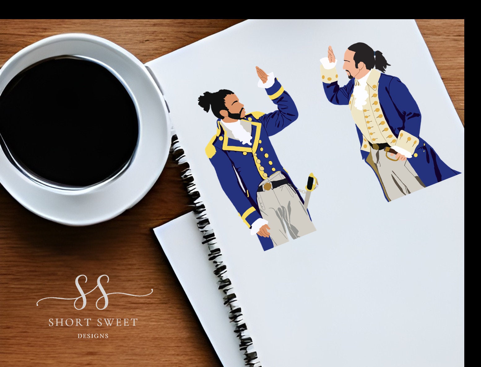 Hamilton and Lafayette Silhouette, Clipart, Decal, Vector Digital Art ...