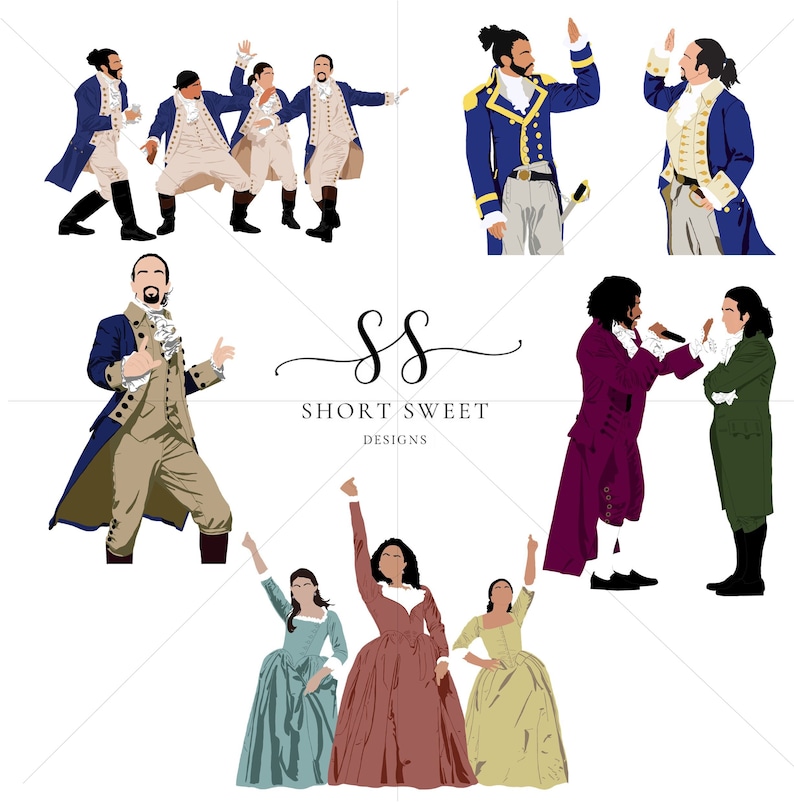 Hamilton BUNDLE - 5 Digital Copies - Silhouette, Clipart, Decal, Vector ...