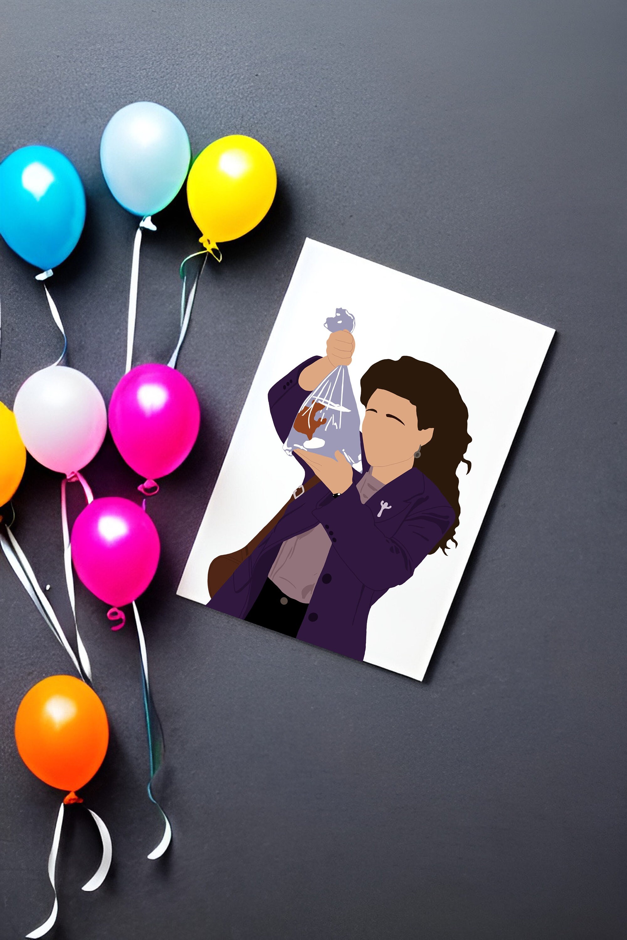 Elaine With Fish Silhouette – Seinfeld Vector Clipart (digital Download ...